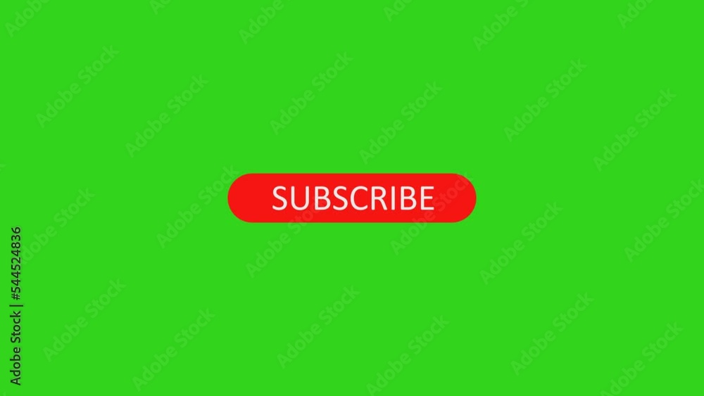 Subscribe button animation on green screen, cursor clicks on the button ...