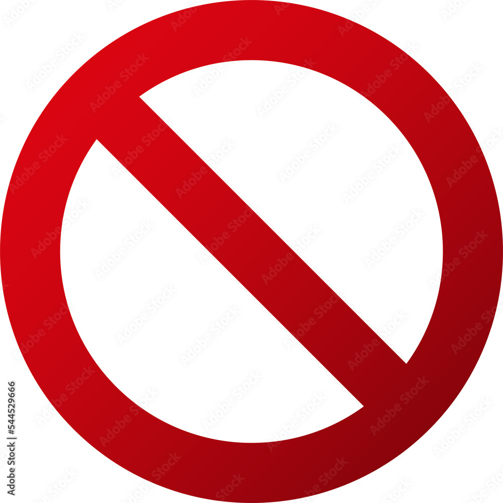 Stop sign or banned sign transparent icon realistic look. Warning, no ...