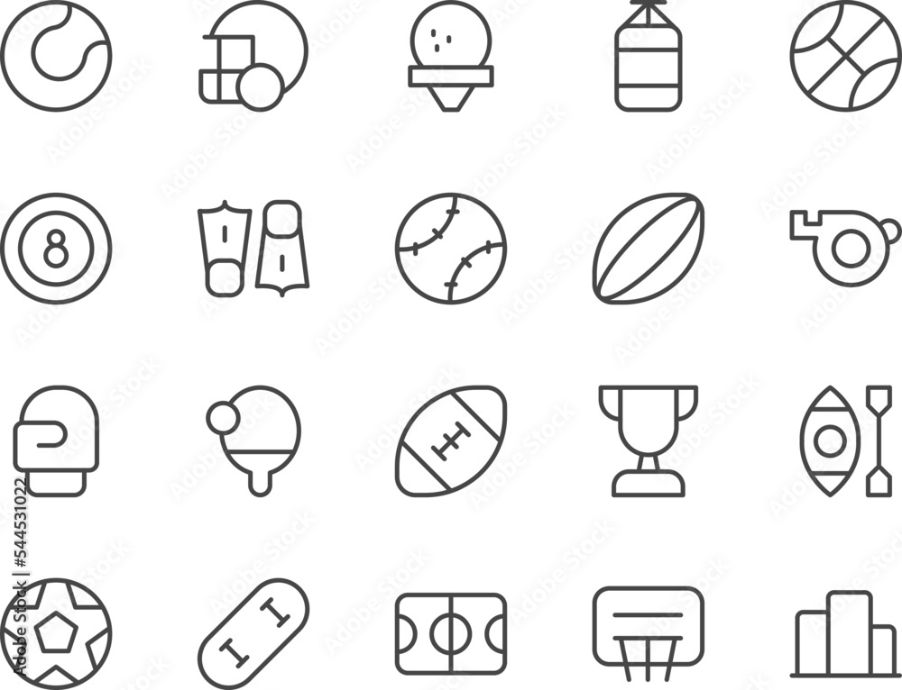 Sport line icons set. Stock Vector | Adobe Stock