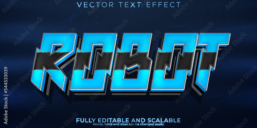 Robot text effect, editable future and tech text style Stock Vector ...