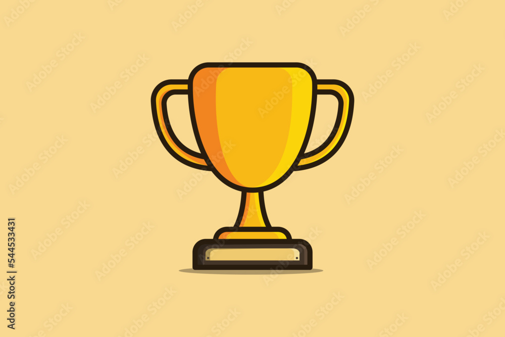Gold Metal Trophy vector illustration. Winner reward icon object ...