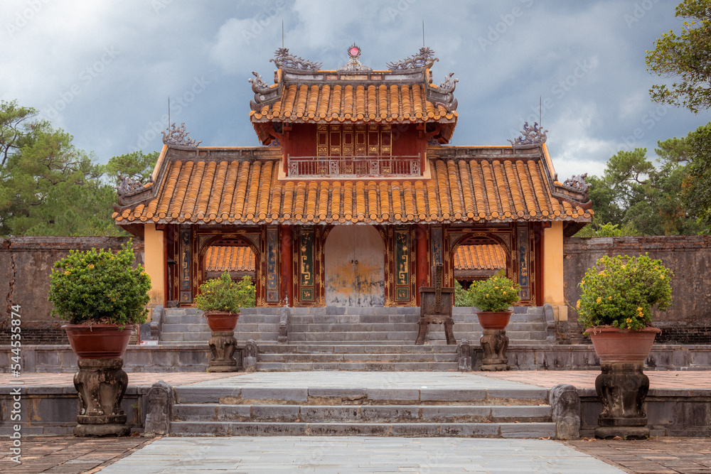 Colorful traditional style tomb building structure at the Mausoleum of ...