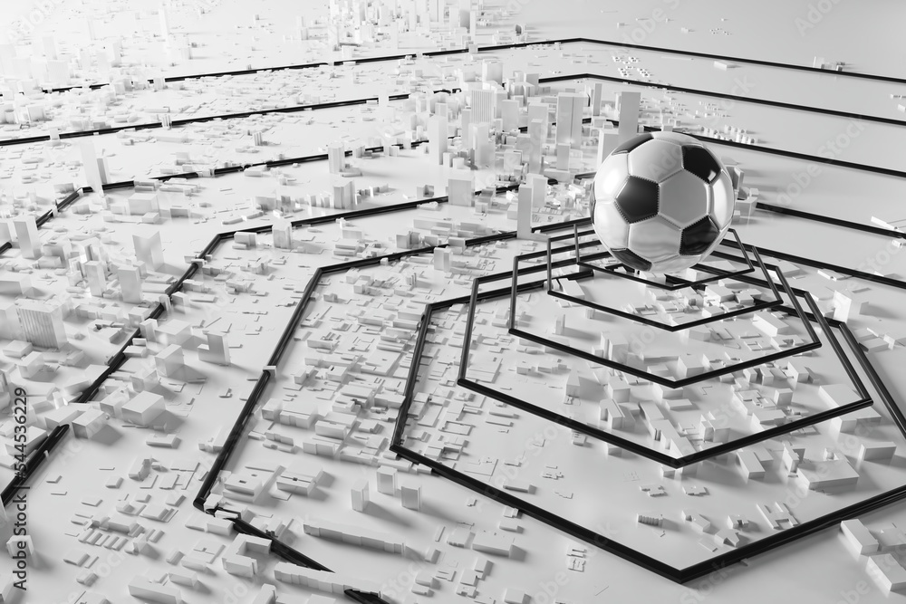 3d football object design. realistic rendering. abstract futuristic ...