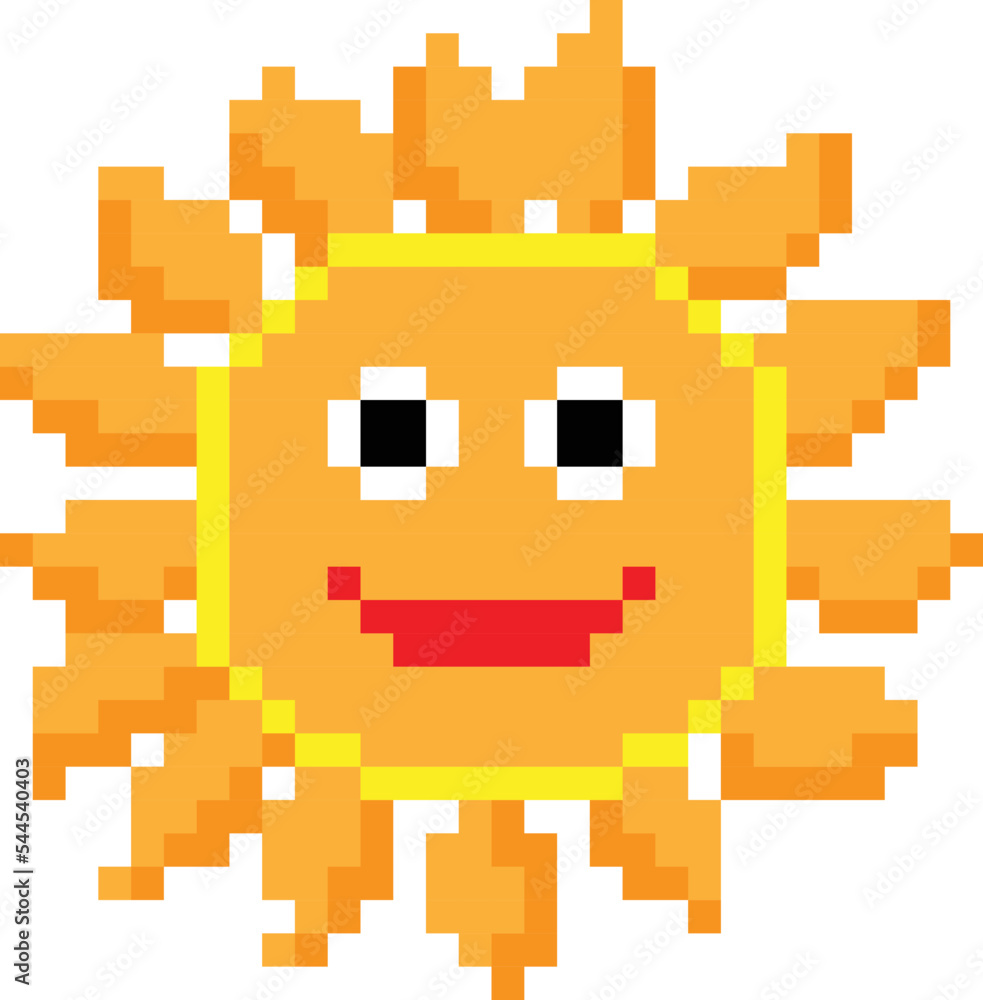 Sun pixel art vector illustration. Sun image or clip art Stock Vector ...