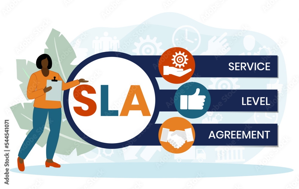SLA - Service Level Agreement acronym, business concept background ...
