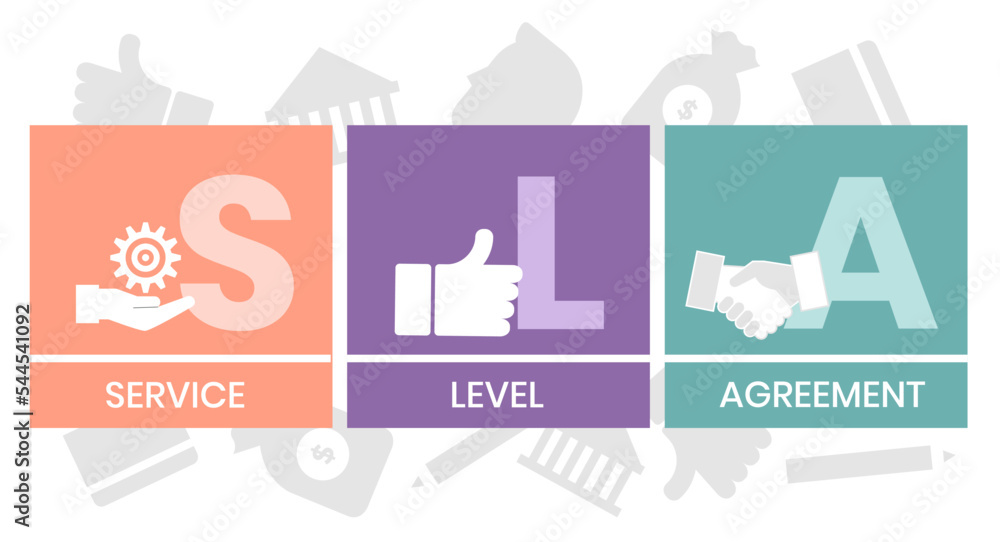 SLA - Service Level Agreement acronym, business concept background ...