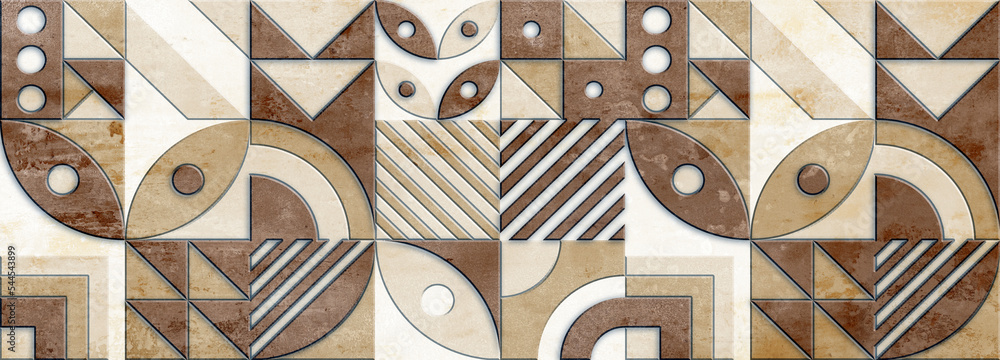 Mosaic geometric wall tile pattern it can be used for ceramic tile ...