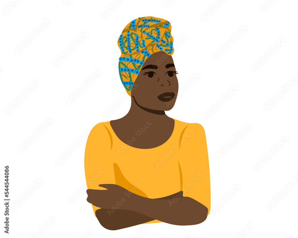 African woman portrait. Smiling beautiful black girl with braided ...