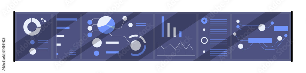 Business data analysis with abstract charts, bar graphs, pie diagrams ...