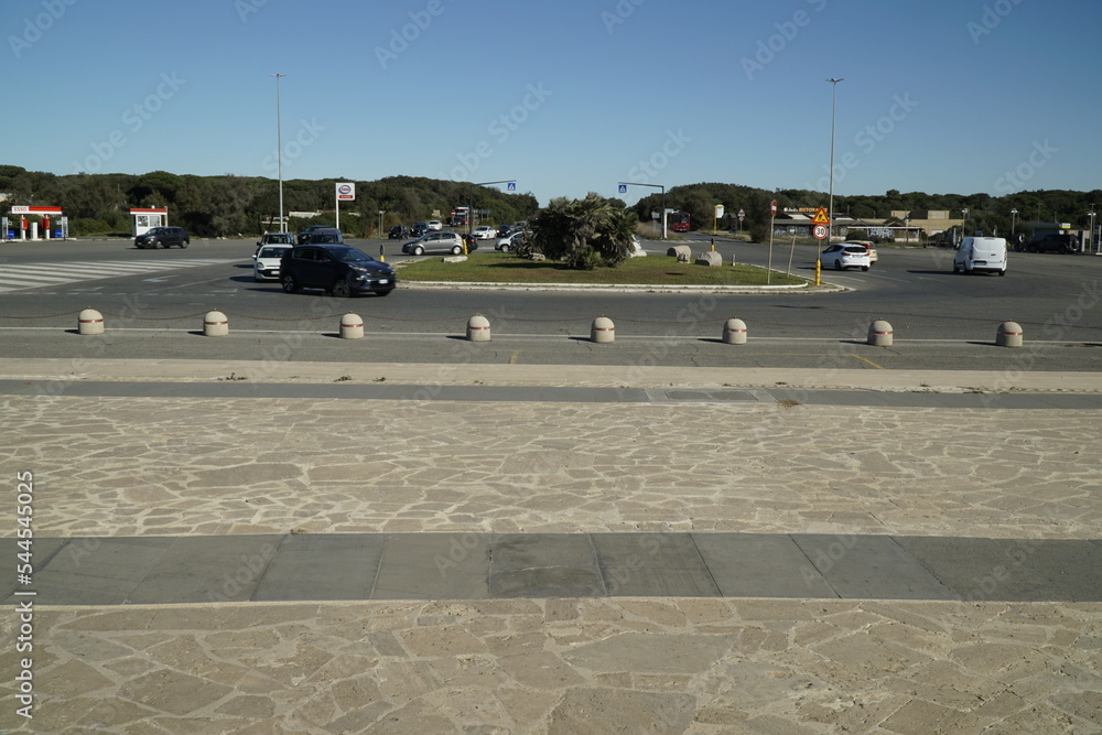 Ostia, Rome, Italy - November 20, 2022, view of the roundabout that ...