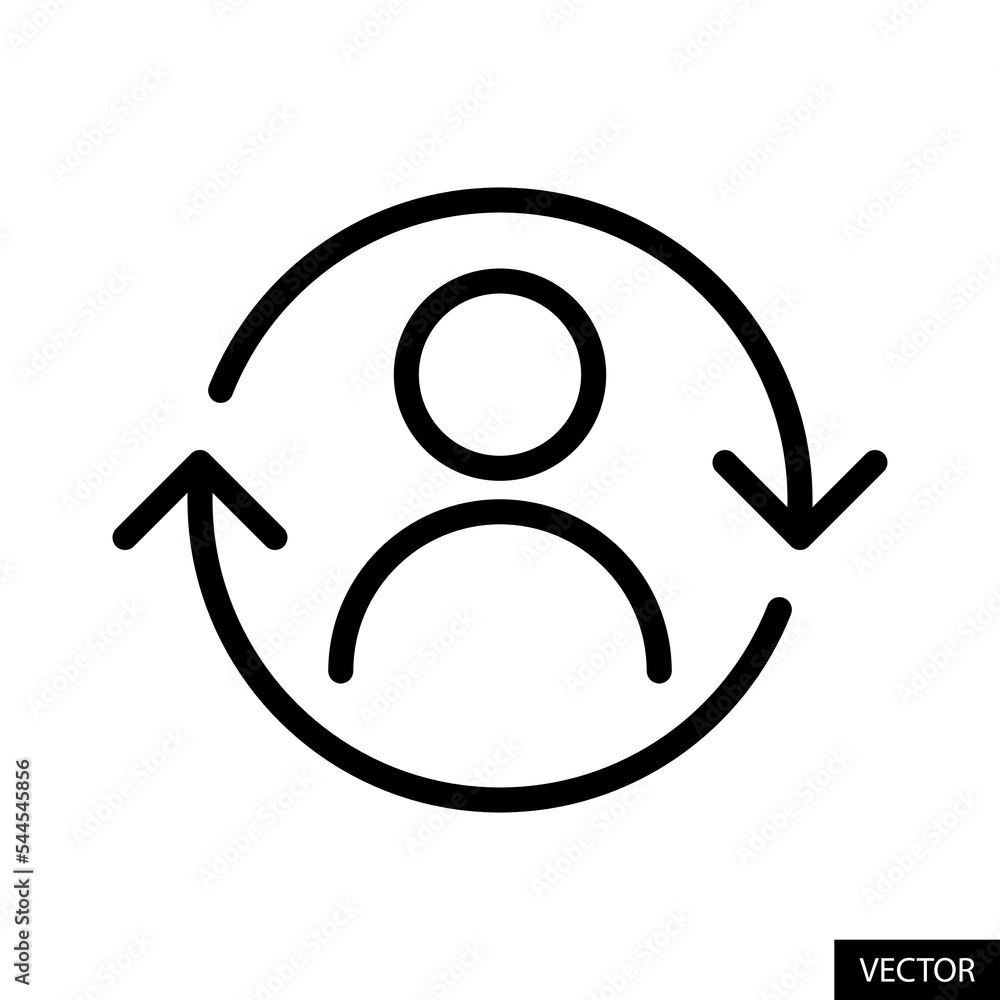 Switch account or Switch user vector icon in line style design for ...