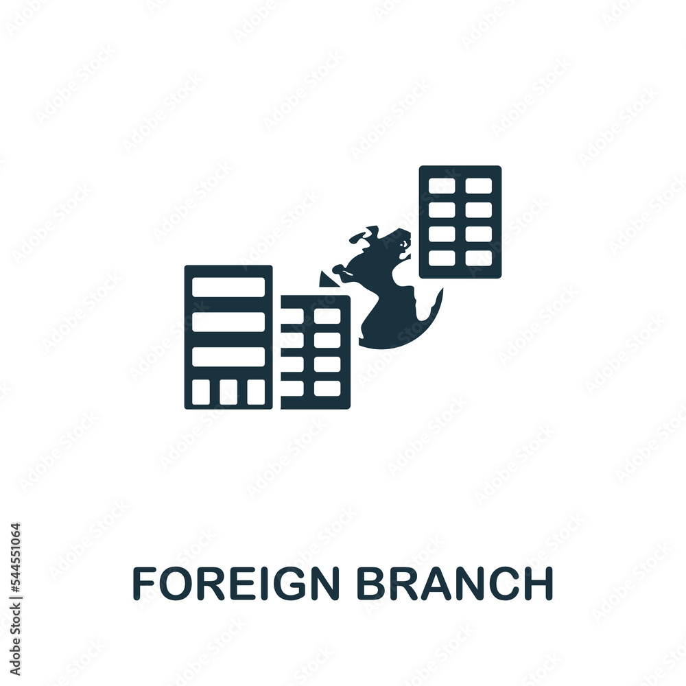 Foreign Branch icon. Monochrome simple Global Business icon for ...