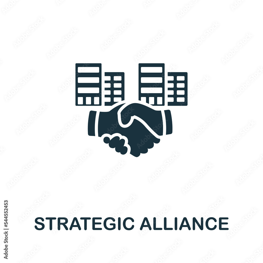 Strategic Alliance icon. Monochrome simple Global Business icon for ...