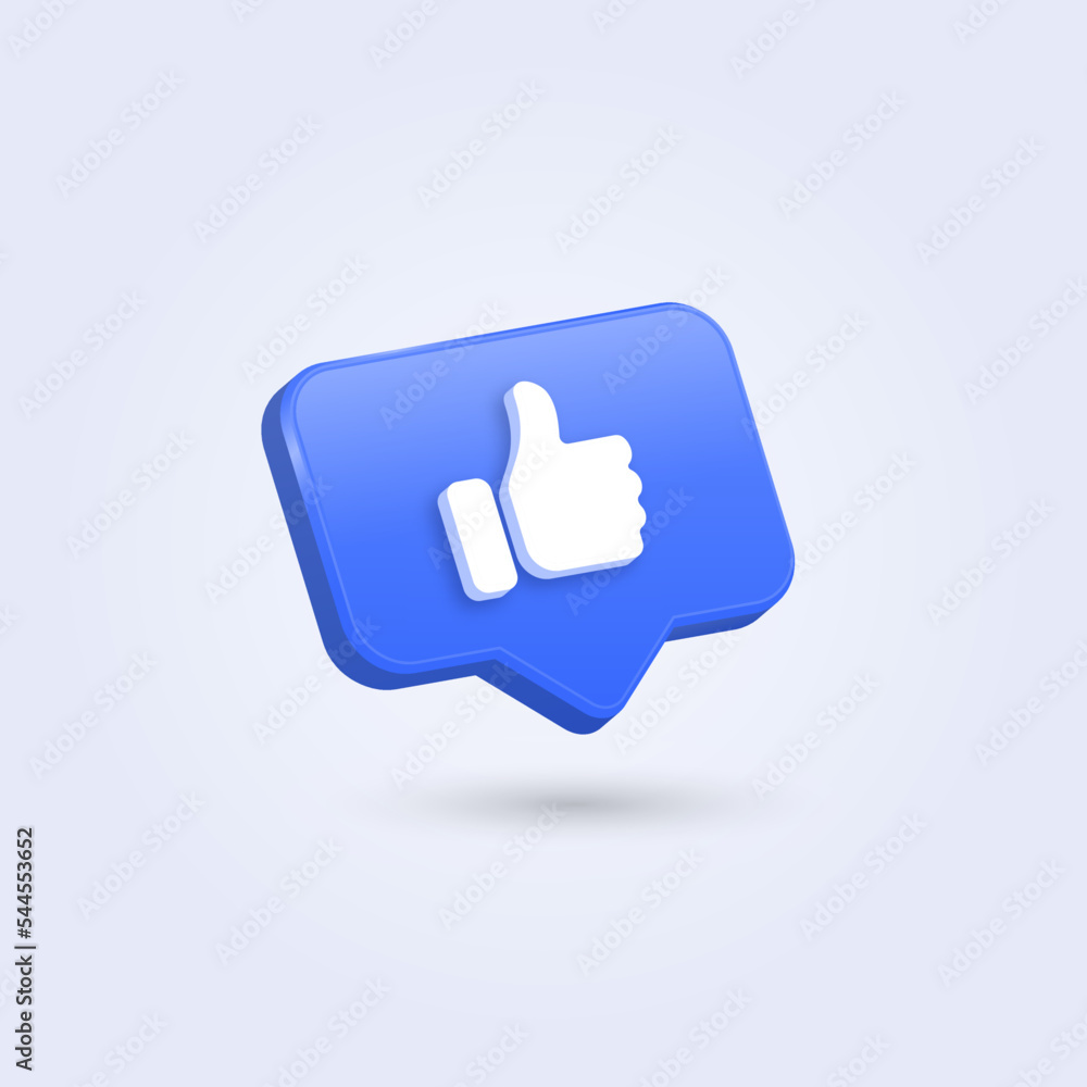 3d like in speech bubble icon, thumbs up like bubbles background ...