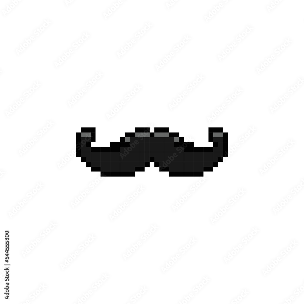 Moustache cartoon pixel art illustration Stock Vector | Adobe Stock