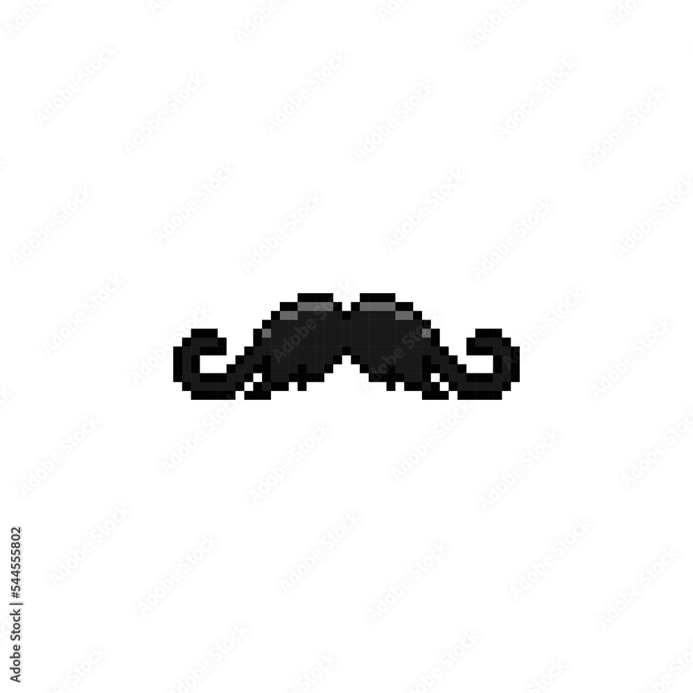 Moustache cartoon pixel art vector Stock Vector | Adobe Stock