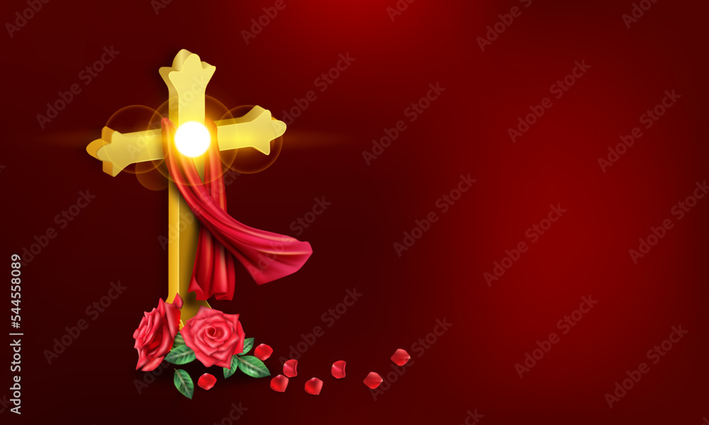 Golden cross. Stock Vector | Adobe Stock