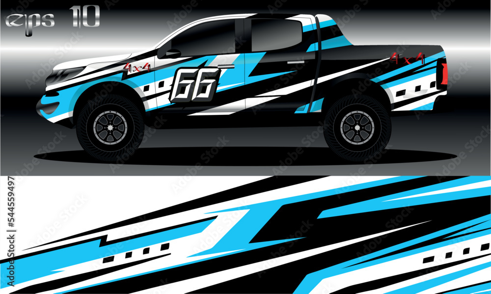 Pickup truck decal designs, Cargo van and car wrap vector. abstract ...