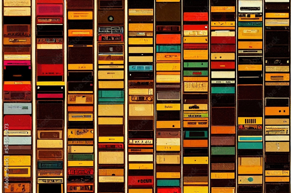 Collection Pack of Vintage VHS Covers for Blank Tapes. Retro technology ...