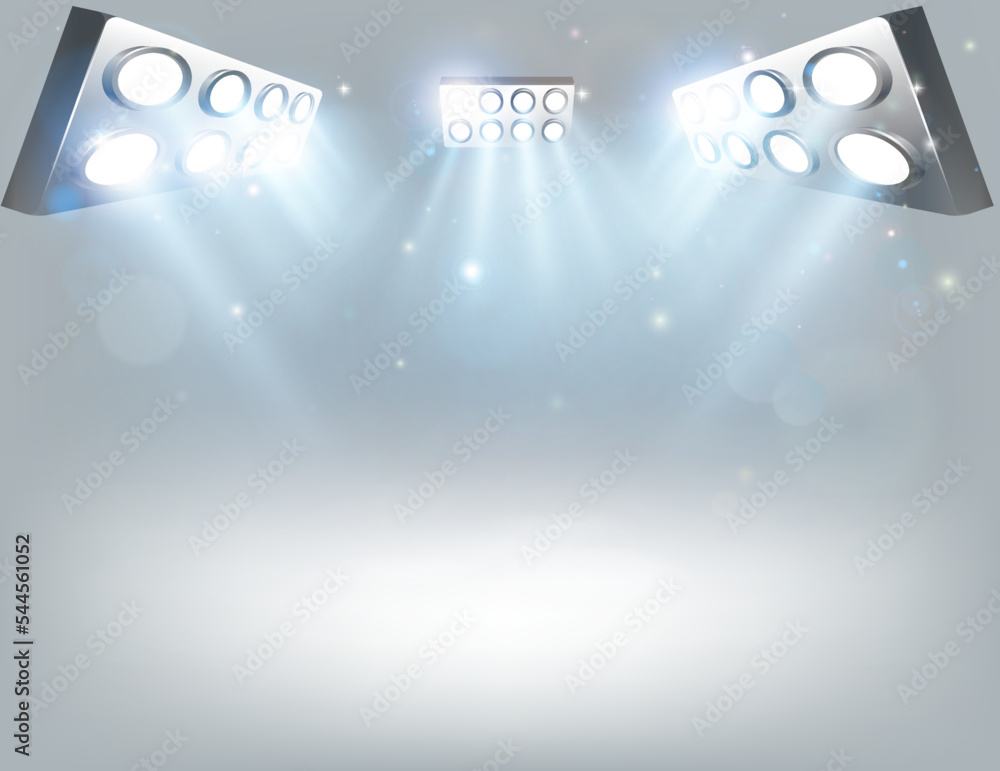 White background with spotlight lights illustration design template ...