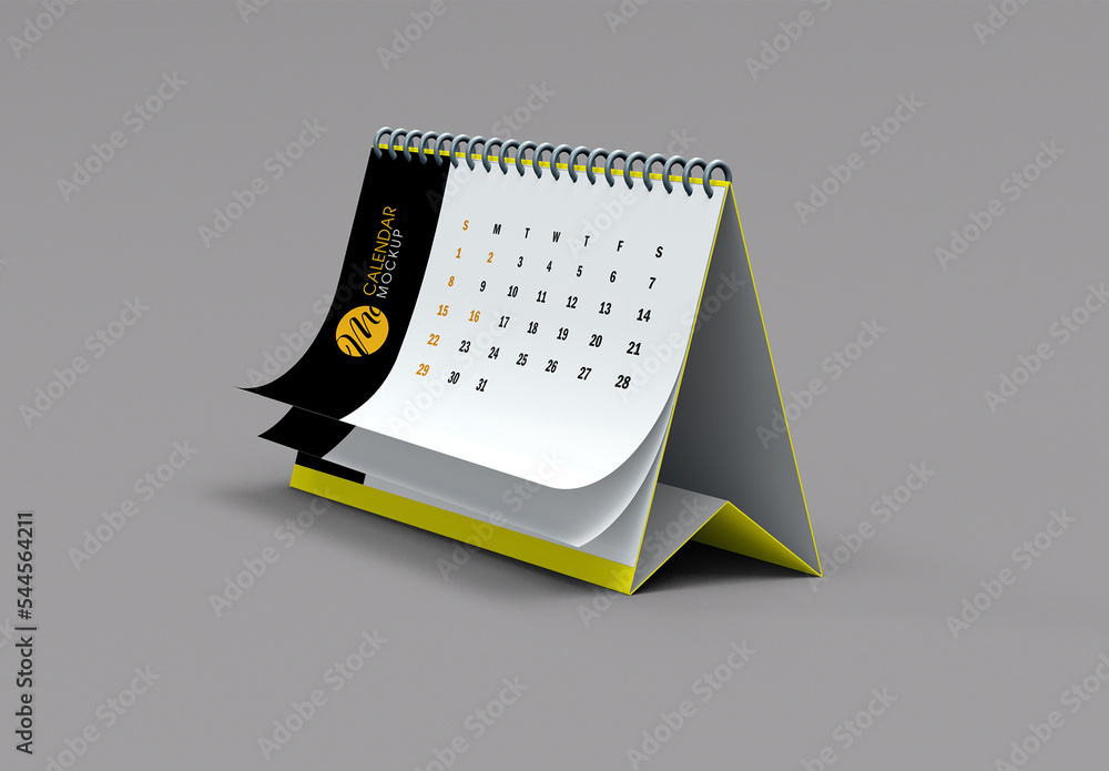 Floating Pages Calendar Mockup Stock Template | Adobe Stock