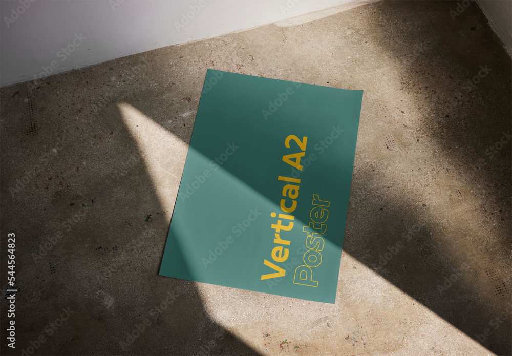 Big A2 Size Poster Mockup on Floor With Beautiful Sun Light Stock ...