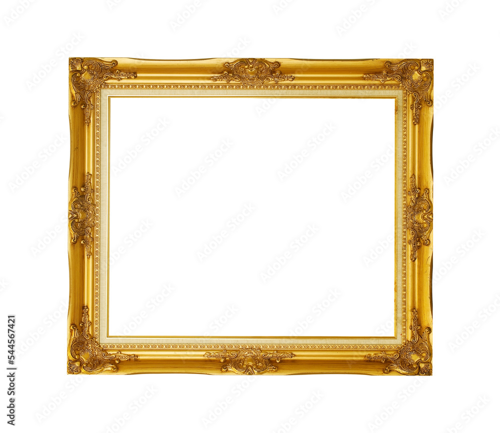 Golden frame isolated with transparent background Stock Illustration ...