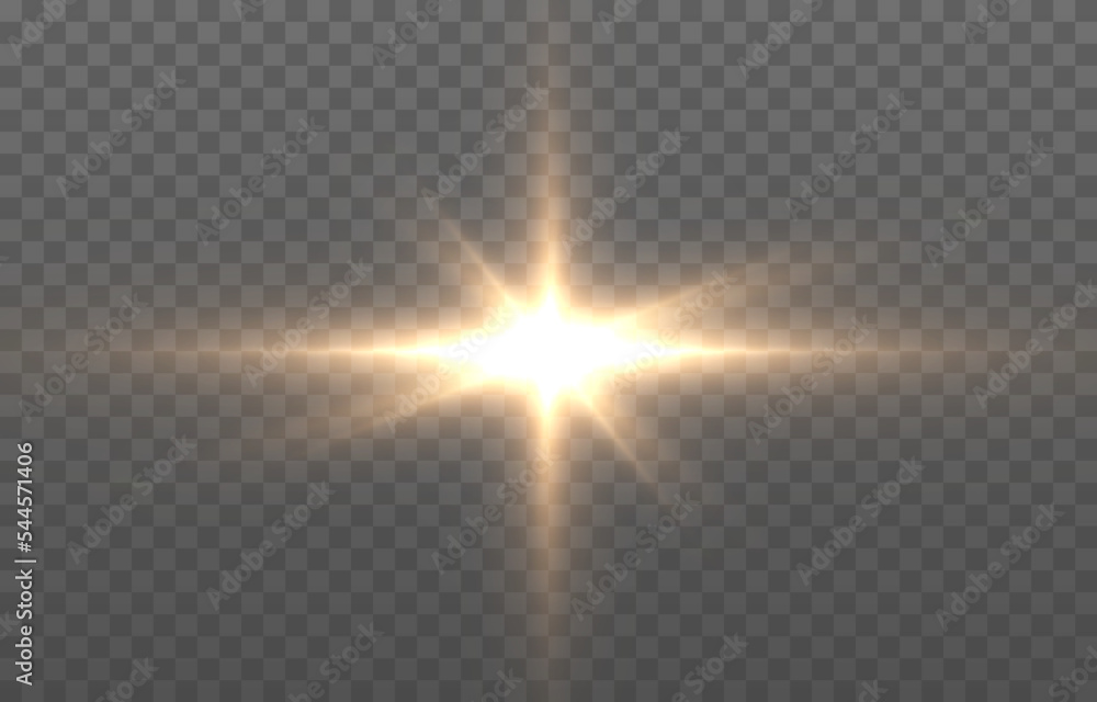 Vector flash of light on isolated transparent background. Light, line ...