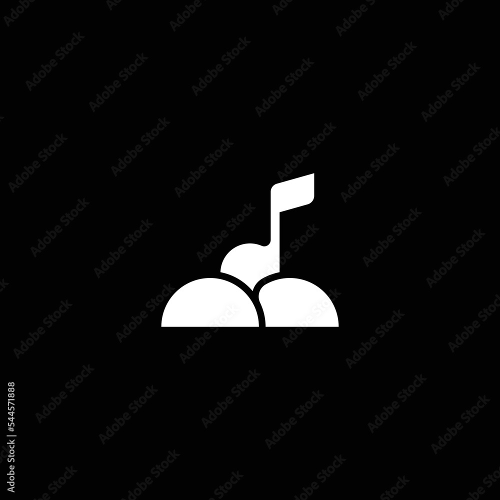 Music Logo Template Vector Isolated in Black Background Stock Vector ...
