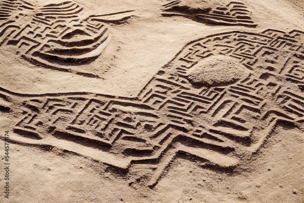 Lines and Geoglyphs of Nazca, Peru Hummingbird Stock Illustration ...