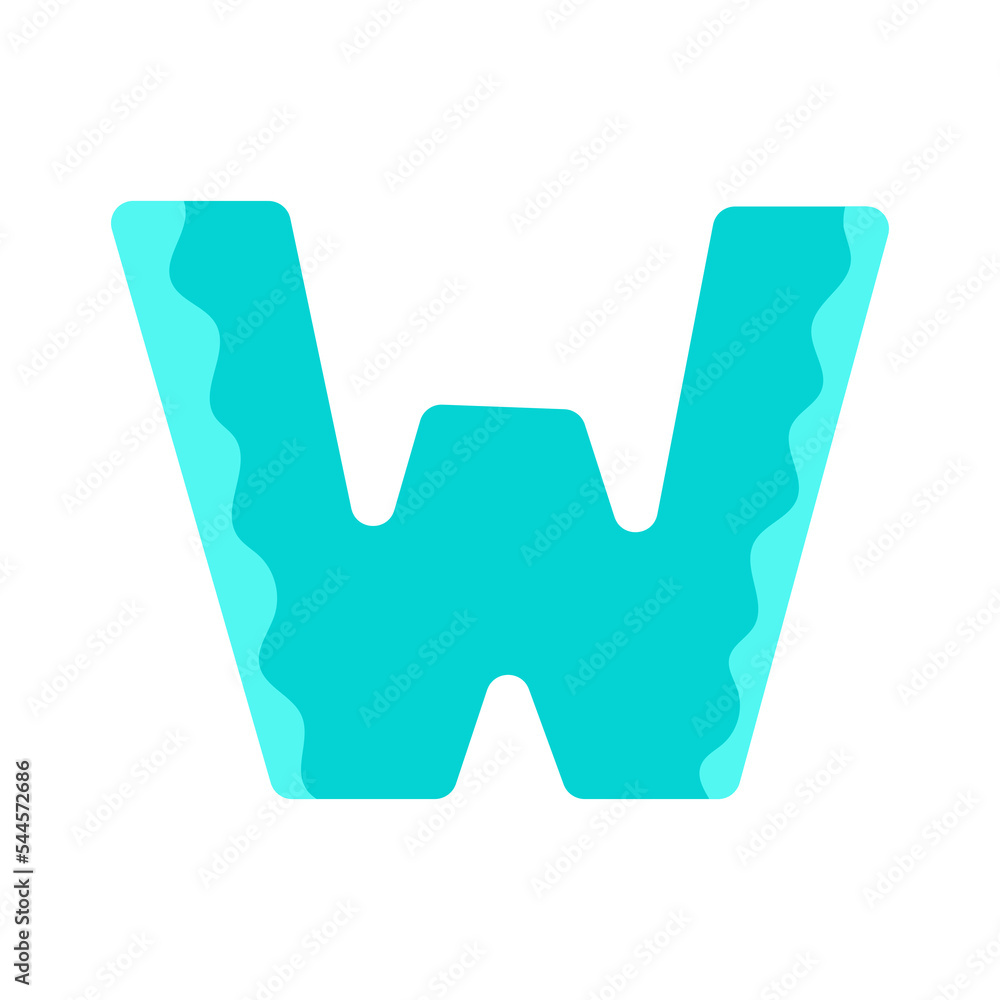 The letter W. Symbol from the cute alphabet. Isolated on white ...