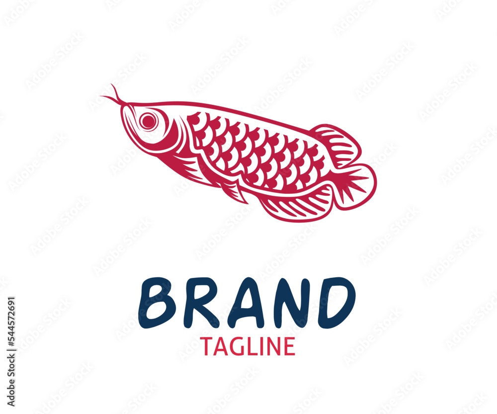 Simple arowana fish logo design Stock Vector | Adobe Stock
