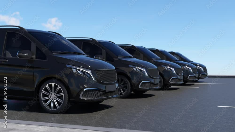 VIP Transportation with Black Color Vehicle Fleet Animated VIP vehicle ...