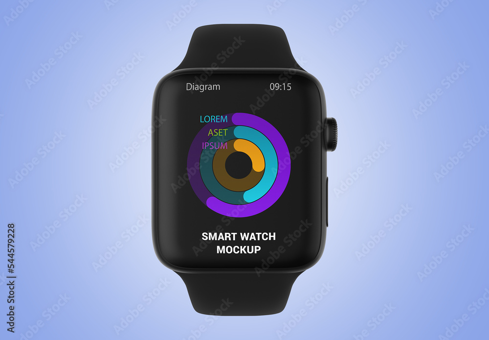 Smart Watch Mockup Front View Stock Template | Adobe Stock