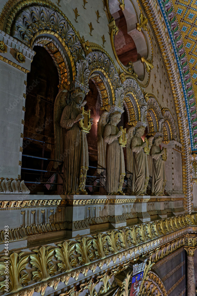 LYON, FRANCE, November 8, 2022 : Fourviere Basilica mozaics. Lyon ...