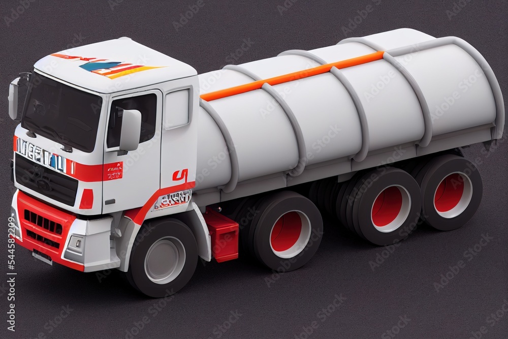 Cartoon tanker truck model in 3d icon style, Ai generated illustration ...