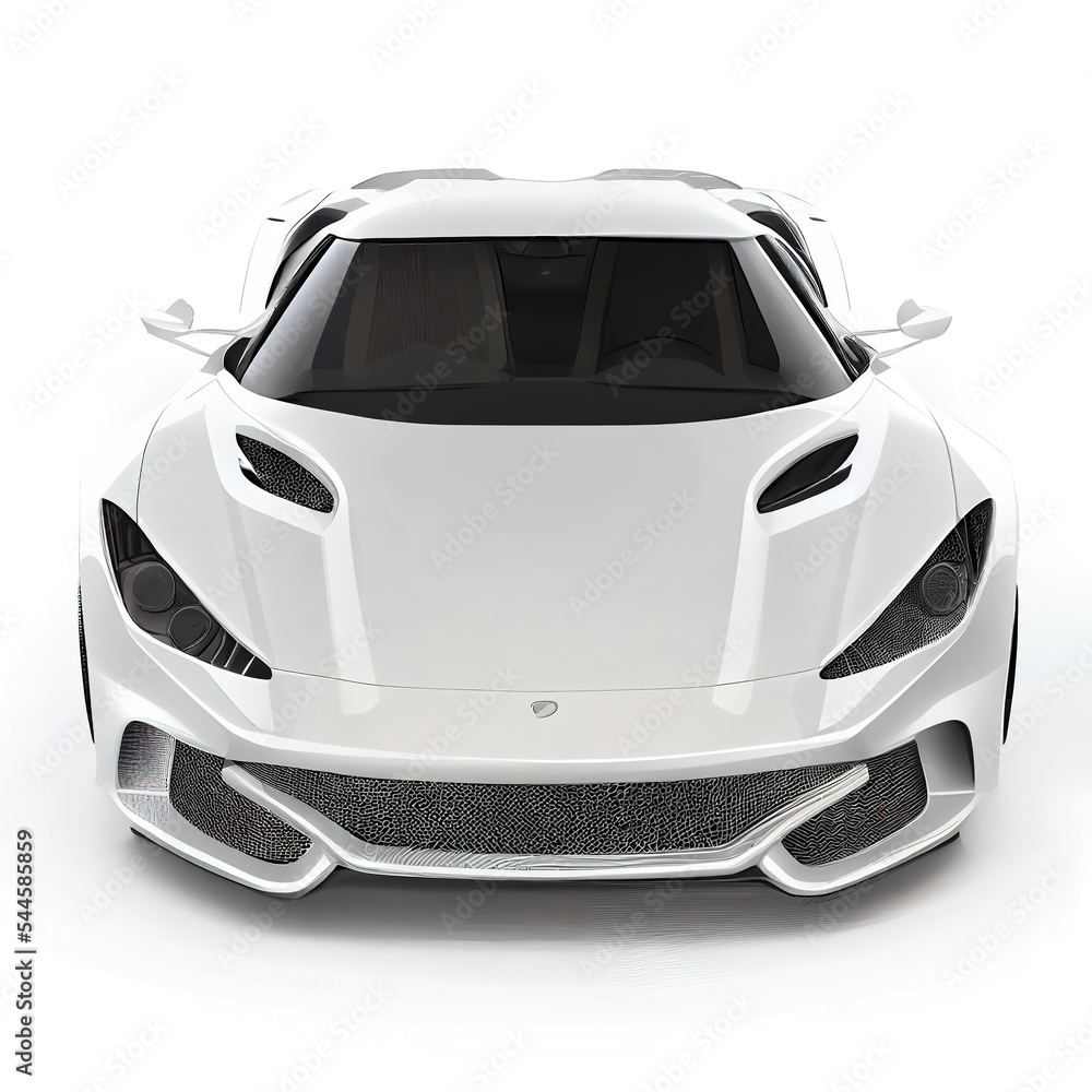 Futuristic sports car isolated on white background. Ai generated ...