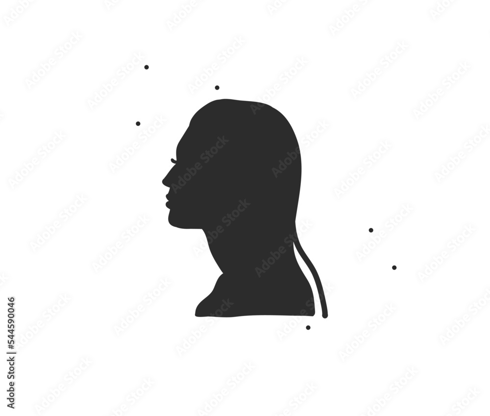 Hand drawn vector abstract graphic illustration art of beauty human ...