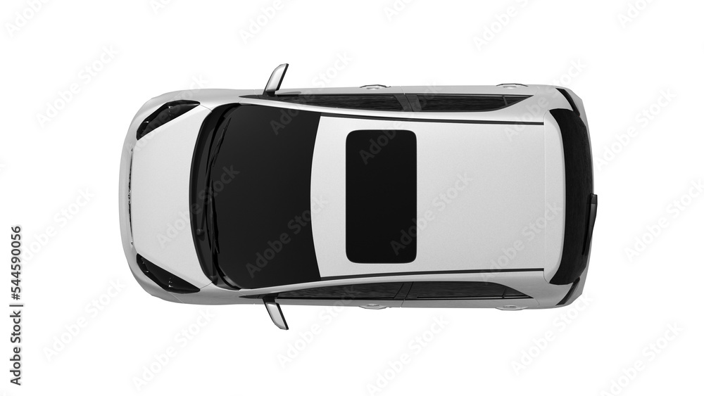 white blue KIA Picanto top view, 3d rendering of PNG transparent car ...