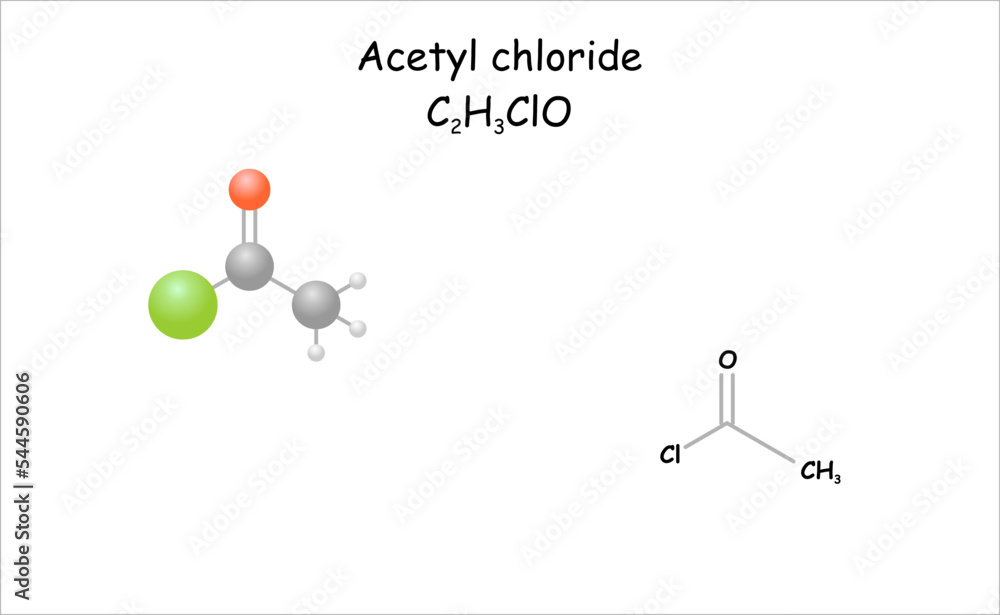 Stylized molecule model/structural formula of acetyl chloride. Stock ... Stylized molecule model/structural formula of acetyl chloride. Stock ...