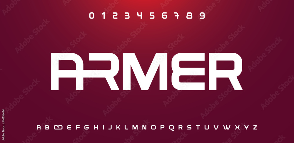 Tech and modern font design. Fashion, sport, technology, digital, movie ...