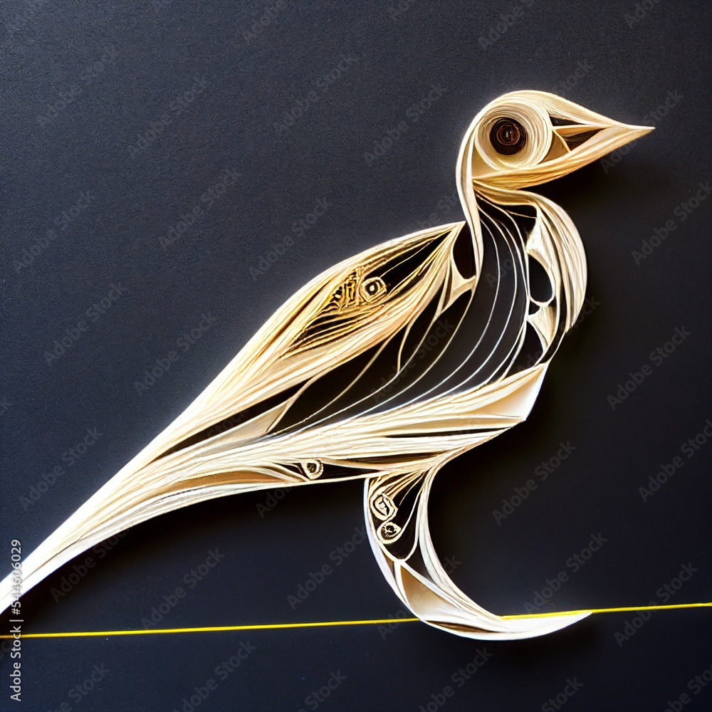 colorful bird papercut isolated on black background, generative ai ...