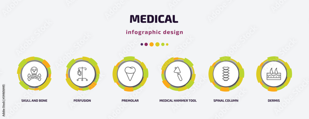 medical infographic template with icons and 6 step or option. medical ...