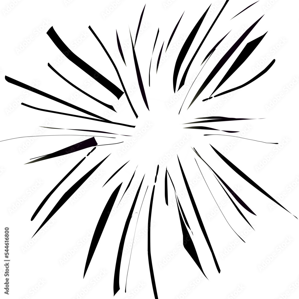 Abstract comic book flash explosion radial lines on transparent ...