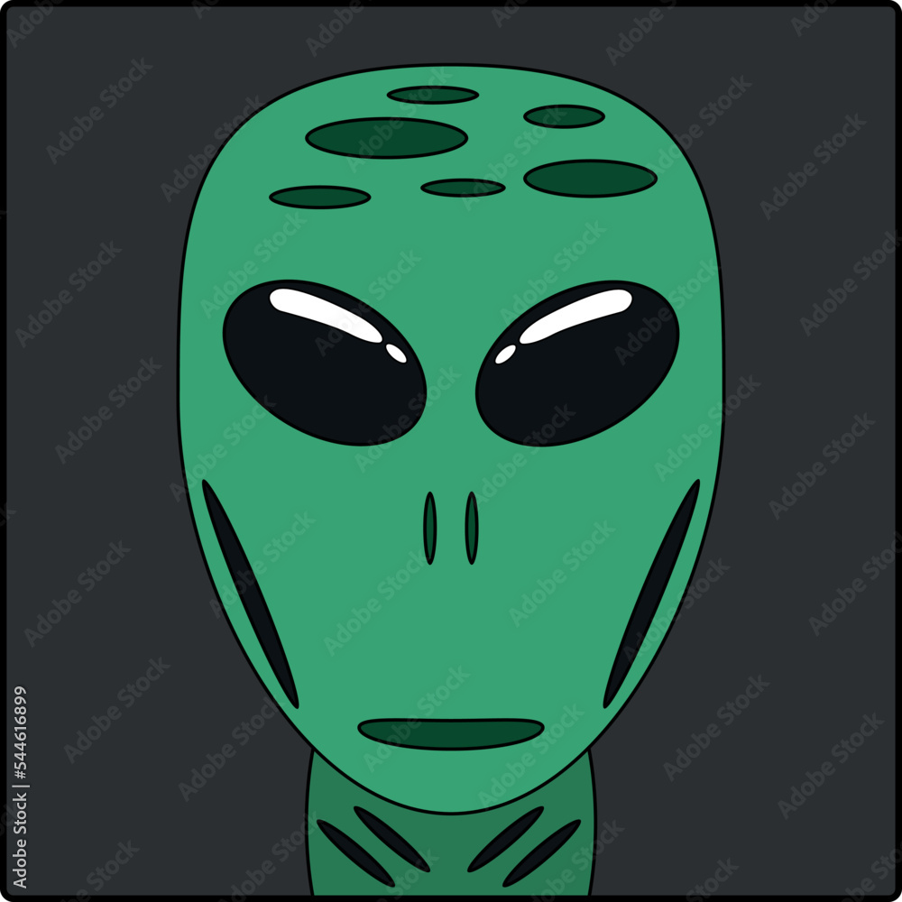Alien, avatar. The elongated head of an alien creature. Humadoid face ...