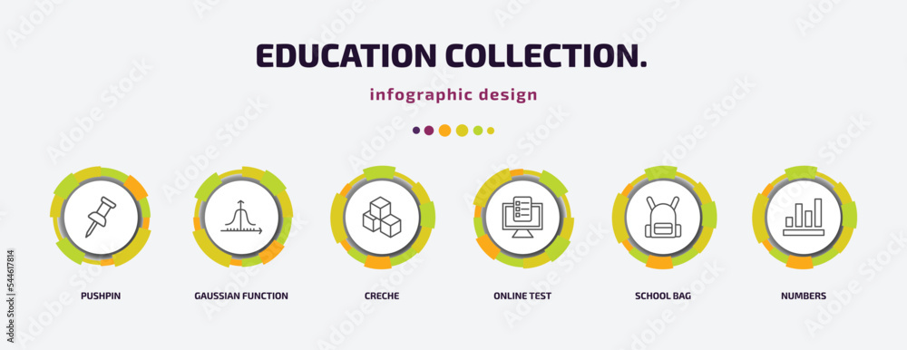 education collection. infographic template with icons and 6 step or ...