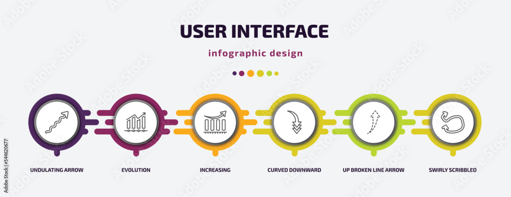 user interface infographic template with icons and 6 step or option ...