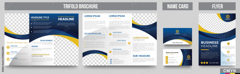 Business Trifold Brochure, Name Card and Business Flyer template ...