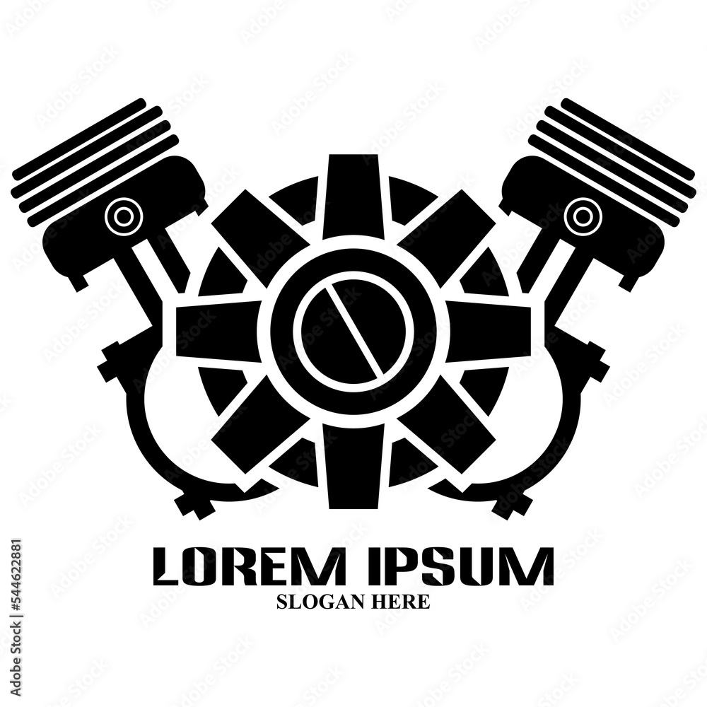 engine shaped automotive logo illustration, perfect for logos, mascots ...
