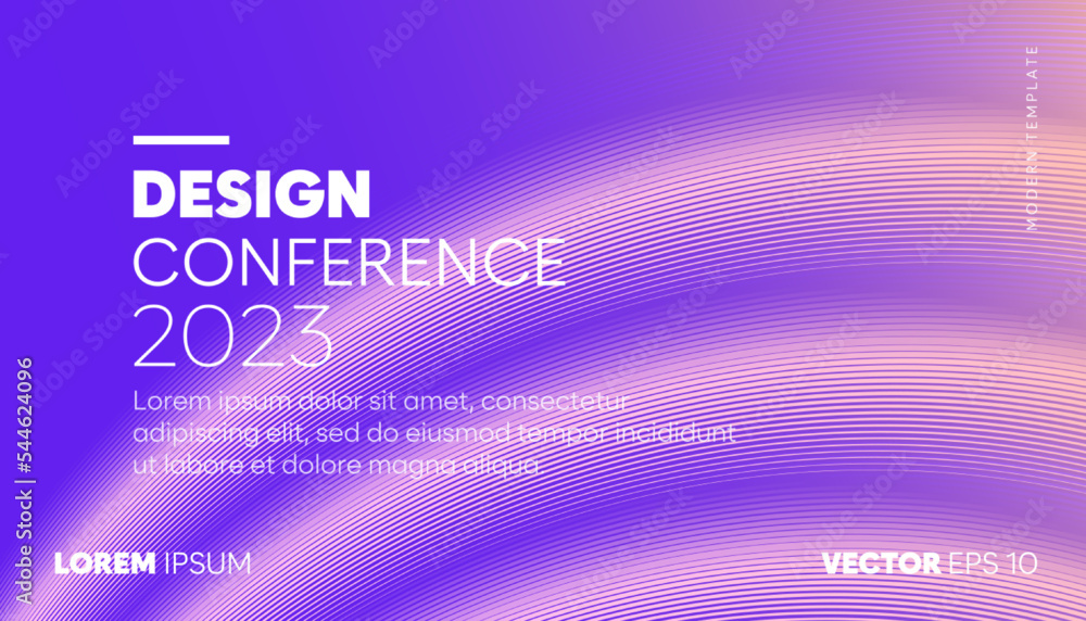 Abstract glowing business conference design template with gradient ...